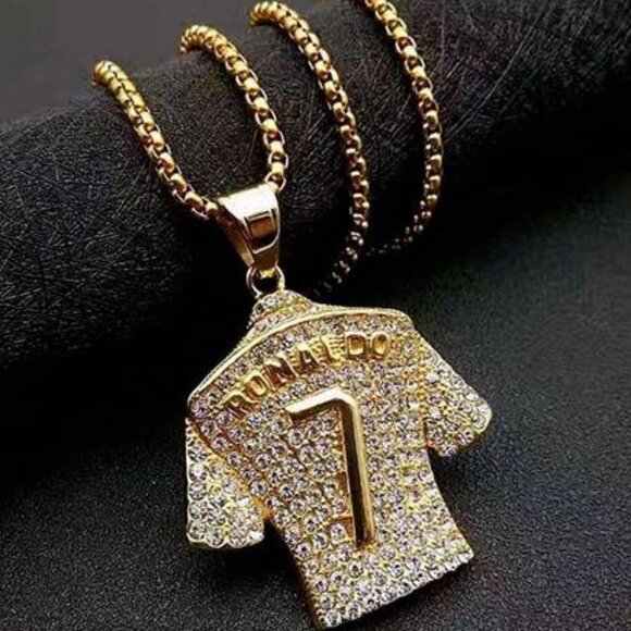Accessories | New Ronaldo Soccer Jersey Fully Iced Out Gold Chain ...